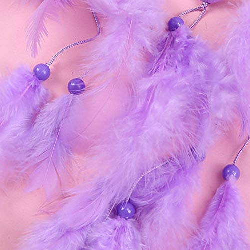 Heart-Shaped Dream Capture Purple Dream Catcher Cord Handmade Dreamcatcher for Bedroom Car Accessories, Decor Ornament,8.58x2.34in