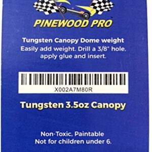 Tungsten Canopy Weight for Derby Cars (one 3.5 oz Canopy) for Faster Speed