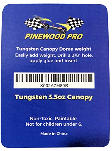 Tungsten Canopy Weight for Derby Cars (one 3.5 oz Canopy) for Faster Speed