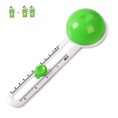 Circle Paper Cutter Circle Cutter for Paper Crafts Cut Circle Paper Trimmer Scrapbook Circle Cutter Rotary Paper Cutter Round Cutting Knife Card Cutter for DIY Crafts Cards(Include 3 Green Blade)