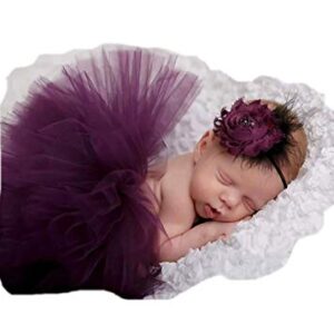 Newborn Baby Girl Tutu Suit/Baby Girl Photography Props Set (Purple)