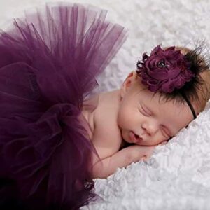 Newborn Baby Girl Tutu Suit/Baby Girl Photography Props Set (Purple)