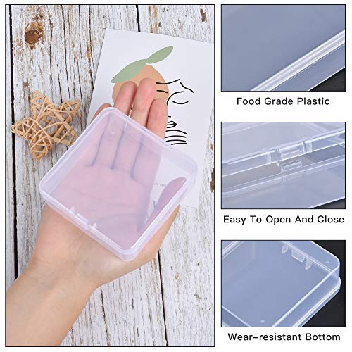 Akamino 30 Pack Small Clear Plastic Beads Storage Containers Box with Hinged Lid for Storage Beads,Crafts, Jewelry, Hardware and Other Small Items Accessories (3.3 x 3.3 x 1.2 inches)