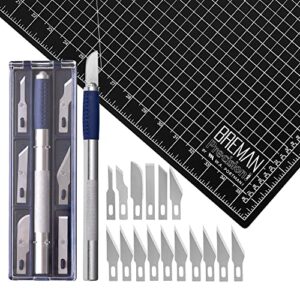 wa portman craft knife set & craft cutting mat – 24×36 inch 2-sided self-healing craft cutting board & 7pc hobby knife set with 10 extra blades – precision knife with blades & hobby cutting mat set