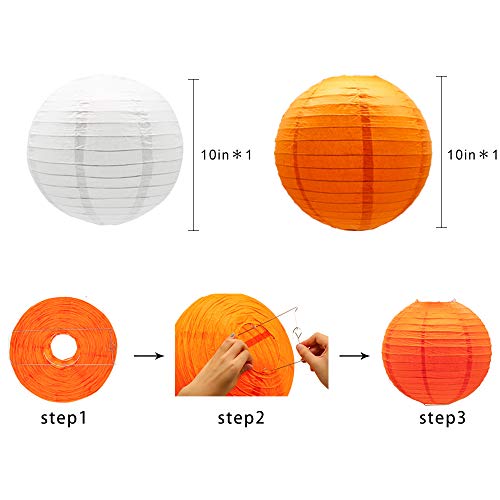 KAXIXI Halloween Party Decorations Supplies for Adult Kids Birthday Wedding Indoor Outdoor with Pumpkin Foil Swirls Hanging Paper Fand Paper Lanterns Circle Dot Garlands, 16Pcs