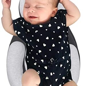 SECOND MUM Head & Body Support Snuggle Pillow for Sleeping for 0-6 M Newborn Babey Fit Crib & Bassinet Registry Search Must Have Essentials (Gray)