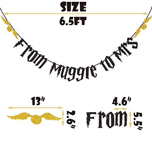 From Muggle to Mrs Banner, Bachelorette Banner, Hen Party Decorations, Bridal Shower Engagement Bachelorette Wedding Party Supplies Decorations Photo Booth Props