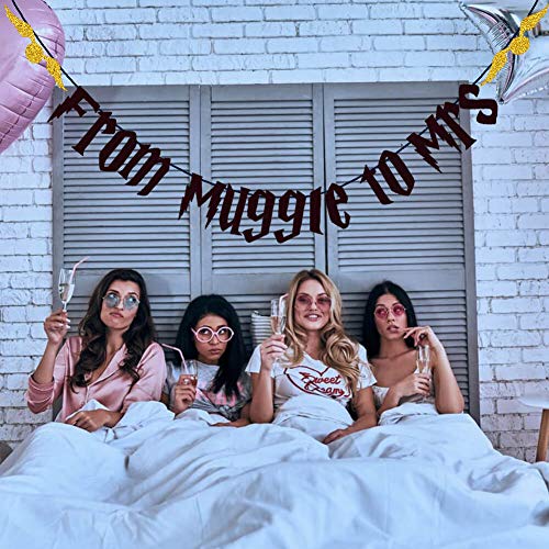 From Muggle to Mrs Banner, Bachelorette Banner, Hen Party Decorations, Bridal Shower Engagement Bachelorette Wedding Party Supplies Decorations Photo Booth Props