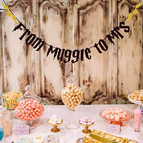 From Muggle to Mrs Banner, Bachelorette Banner, Hen Party Decorations, Bridal Shower Engagement Bachelorette Wedding Party Supplies Decorations Photo Booth Props