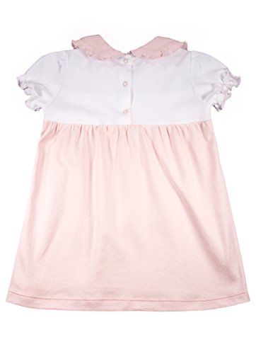 Dakomoda Baby Girls' 100% Organic Pima Cotton Dress - Pink Smocked Easter Dress Diaper Cover 9-12