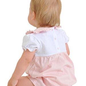 Dakomoda Baby Girls' 100% Organic Pima Cotton Dress - Pink Smocked Easter Dress Diaper Cover 9-12