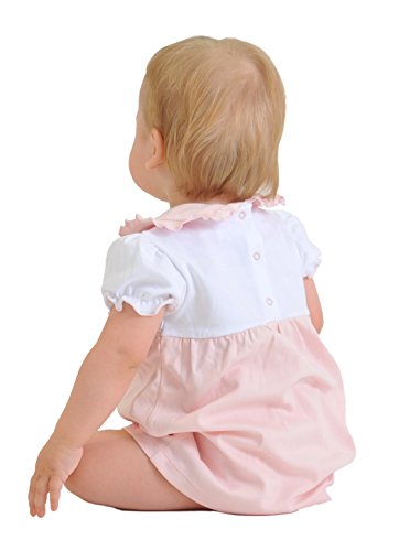 Dakomoda Baby Girls' 100% Organic Pima Cotton Dress - Pink Smocked Easter Dress Diaper Cover 9-12