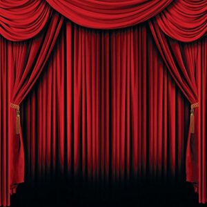 fun express red curtain backdrop banner (6 feet x 6 feet) party decor