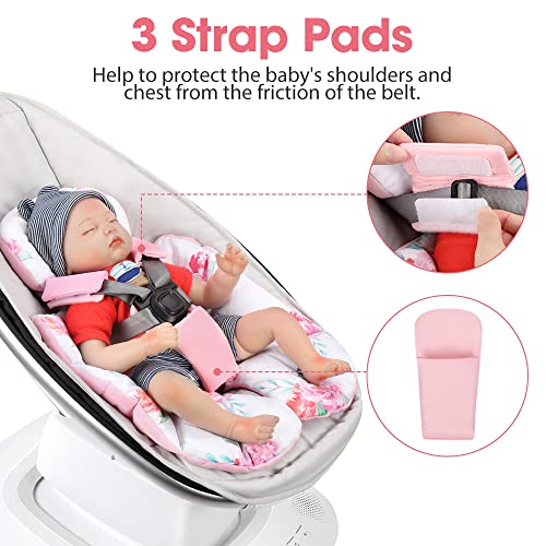 Infant Insert, Compatible with 4Moms RockaRoo and MamaRoo, Includes 3 Strap Pad, Breathable Mesh Fabric, Plush Soft Newborn Insert with Head and Body Support