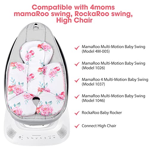 Infant Insert, Compatible with 4Moms RockaRoo and MamaRoo, Includes 3 Strap Pad, Breathable Mesh Fabric, Plush Soft Newborn Insert with Head and Body Support