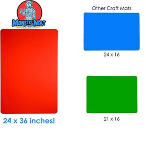 MonsterMat 36x24 Inch Extra Large Silicone Table Protector Craft Mat for Painting, Clay, Projects, Arts and Crafts and More. Easy Clean Up and Rolls for Storage. Largest Mat Available