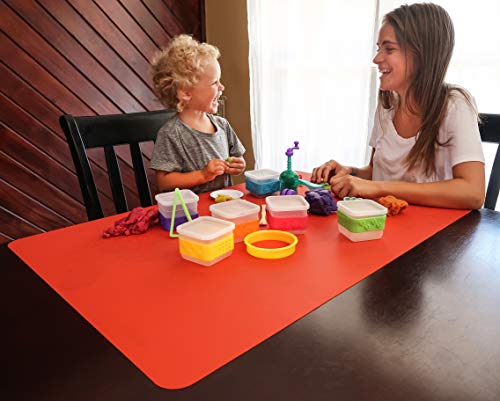 MonsterMat 36x24 Inch Extra Large Silicone Table Protector Craft Mat for Painting, Clay, Projects, Arts and Crafts and More. Easy Clean Up and Rolls for Storage. Largest Mat Available