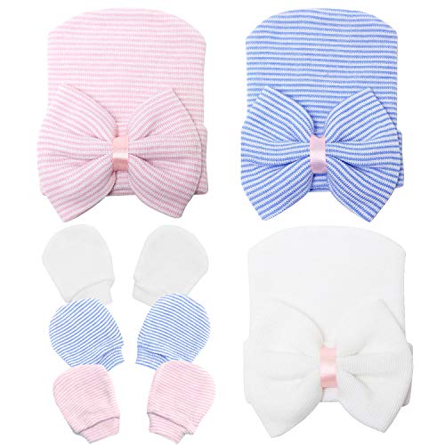 Olreco Newborn Hats and Mittens Baby Girl Hats Newborn Beanie Baby Beanies for Baby Hat Baby Hats 0-6 Months Newborn Girl Hats