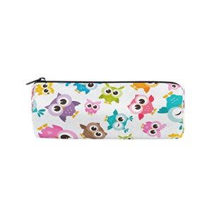 dxtkwl colorful funny bird owl pencil case pen bag pouch holder, zipper pencil bag portable cosmetic organizer makeup brush bag purse school stationery for kids girl boy adults office nurse supplies