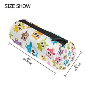 DXTKWL Colorful Funny Bird Owl Pencil Case Pen Bag Pouch Holder, Zipper Pencil Bag Portable Cosmetic Organizer Makeup Brush Bag Purse School Stationery for Kids Girl Boy Adults Office Nurse Supplies