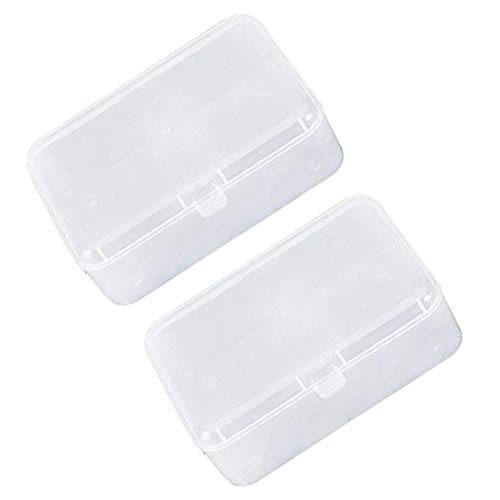 6 Pcs Clear Plastic Storage Containers Small Rectangle Bead Storage Box Case with Hinged Lid for ID Card, Business Card, Jewelry, Pills, and Other Small Items