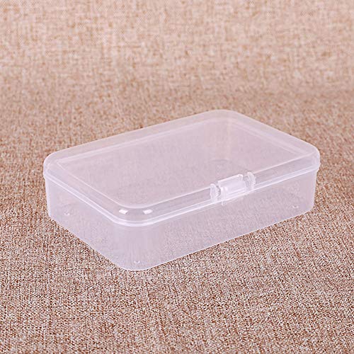 6 Pcs Clear Plastic Storage Containers Small Rectangle Bead Storage Box Case with Hinged Lid for ID Card, Business Card, Jewelry, Pills, and Other Small Items