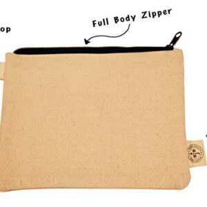 Ink Trendz® Infertility Warrior IVF IUI Makeup Bag, Pencil Pouch Hemp Canvas Zipper Pouch 7" x 9" (Worth Every Shot)