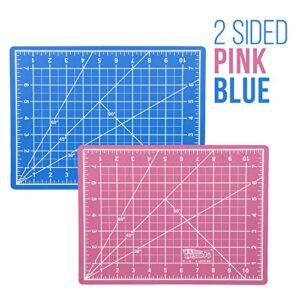 US Art Supply 9" x 12" Pink/Blue Professional Self Healing 5-Ply Double Sided Durable Non-Slip Cutting Mat Great for Scrapbooking, Quilting, Sewing and all Arts & Crafts Projects