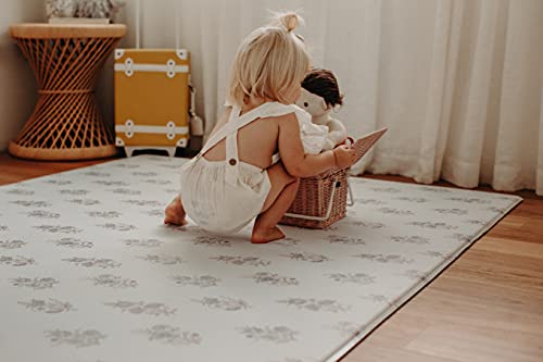 Frankie Lane Non-Toxic Baby Play Mat, 6.5ft x 4.5ft Reversible Waterproof Foam Tummy Time Mat, Baby Activity Mat. Playmat for Babies and Toddlers. SOFT Extra Large Non Slip Baby Floor Mat Foam Playmat