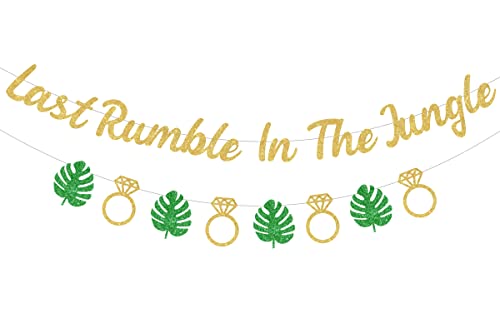 Last Rumble In The Jungle Banner Palm Leaf Garland Jungle Safari Bachelorette Party Decorations Animal Leopard Print Bridal Shower Party Supplies