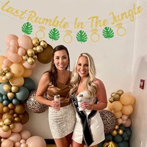 Last Rumble In The Jungle Banner Palm Leaf Garland Jungle Safari Bachelorette Party Decorations Animal Leopard Print Bridal Shower Party Supplies