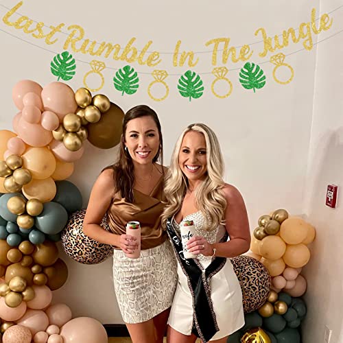 Last Rumble In The Jungle Banner Palm Leaf Garland Jungle Safari Bachelorette Party Decorations Animal Leopard Print Bridal Shower Party Supplies