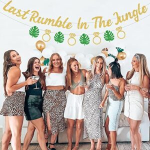 Last Rumble In The Jungle Banner Palm Leaf Garland Jungle Safari Bachelorette Party Decorations Animal Leopard Print Bridal Shower Party Supplies