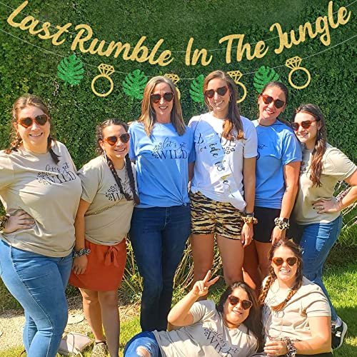 Last Rumble In The Jungle Banner Palm Leaf Garland Jungle Safari Bachelorette Party Decorations Animal Leopard Print Bridal Shower Party Supplies