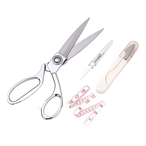 Wild & Bold Scissors All Purpose 8"Silver Fabric Sewing Scissors Professional Scissors Heavy Duty with Ultra Sharp Stainless Steel Blade Shears Left Handed Scissors For Office Craft Scissors(Silver)