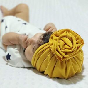 Newborn Baby Cotton Cloth Turban Toddler Rabbit Hospital Hat Ear Hat Kids Set Baby Cap (MN102)