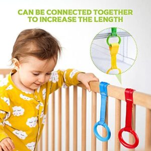 NUOBESTY Baby Crib Pull Ring Walking Assistant Pull Up Ring Bed Stand Up Rings for Kids Walking Training Tool,4pcs