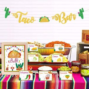 Homond Taco Bar Decoration Kit, Taco Bar Banner Sign Tents Garland for Fiesta Mexican Cinco De Mayo Themed Party, Bachelorette Bridal Shower, 22pcs.