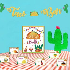 Homond Taco Bar Decoration Kit, Taco Bar Banner Sign Tents Garland for Fiesta Mexican Cinco De Mayo Themed Party, Bachelorette Bridal Shower, 22pcs.