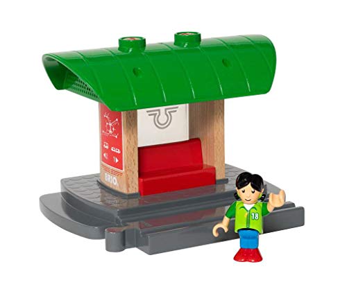 Brio World 33840 - Record & Play Train Station - 2 Piece Wooden Toy Train Accessory for Kids Ages 3 and Up