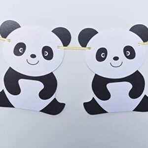 Little Panda Banner Sign Garland for Baby Shower Birthday Party Decor Zoo or Safari Theme Party Photo Prop Backdrop (Gold)