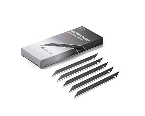 Beaditive Detail Craft Knife Blades (30 pcs) - 30 Degree Snap-Off Utility Knife Blade - Art, Craft, Model Making (Ultra Sharp Black)