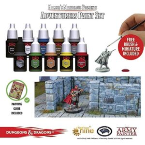 The Army Painter Dungeons and Dragons Adventurers Paint Set Bundle with Nolzur's Marvelous Brush Set - Painting Set for Model Miniature Painting with 10 Warpaints and 1 D&D Minsc & Boo Miniature