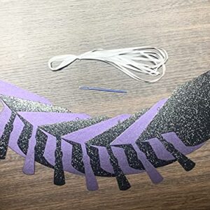 Graduation Decorations Purple Black 2023 /4pcs Graduation Hat Banner Garlands Purple Black for Class of 2023 Graduation Party Supplies/Purple Graduation Decor