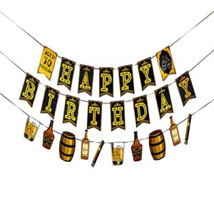 whiskey birthday party decorations for men happy birthday party supplies whiskey and beer theme banner for 20th 30th 40th 50th birthday decorations whiskey birthday banner