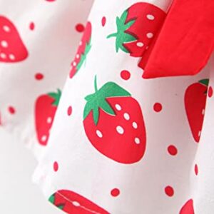 Gifts for One Year Old Girl Print Baby Clothes Princess Outfit Hat Girls Dress Suspenders Strawberry (Red, 18-24 Months)