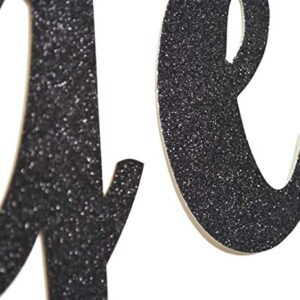 Let's Get Lit Glitter Black Banner Garland Sign, Bachelorette Party, Bridal Shower, Christmas, New Years Eve, Birthday, Wedding Decorations (Black)