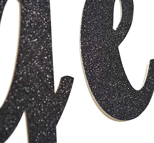 Let's Get Lit Glitter Black Banner Garland Sign, Bachelorette Party, Bridal Shower, Christmas, New Years Eve, Birthday, Wedding Decorations (Black)