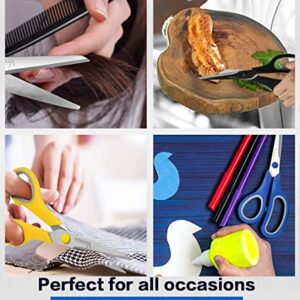 Scissors, VERONES 8 Inch Soft Comfort-Grip Handles & Stainless Steel Sharp Blades Perfect for Cutting Paper, Fabric Photos, & More, 15-Pack