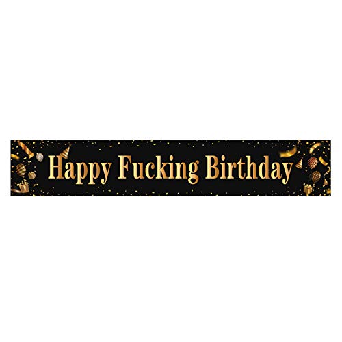 Belrew Happy Fucking Birthday Banner, Funny Fabulous Birthday Party Decor, Large Outdoor Party Sign, Celebrate 21st 25th 30th 35th 40th 45th 50th 60th Birthday Party Garland Supplies (9.8x 1.6ft)